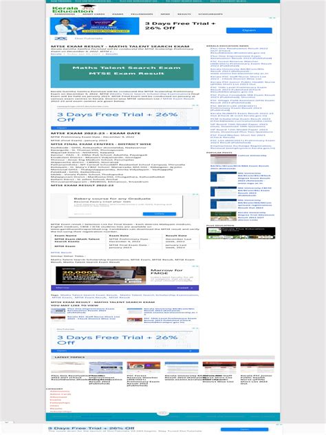 Mtse Exam Result Maths Talent Search Exam Mtse Pdf