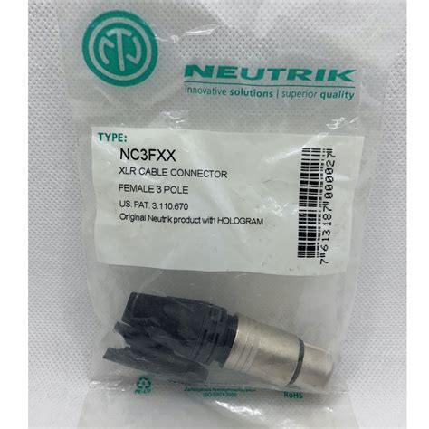 Neutrik Nc3fxx Female 3 Pin Xlr Connector Shopee Singapore
