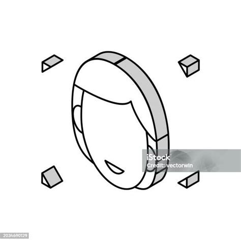얼굴 Id 기술에 대한 얼굴 포인트 아이소 메트릭 아이콘 벡터 일러스트 레이 션 등측투영법에 대한 스톡 벡터 아트 및 기타