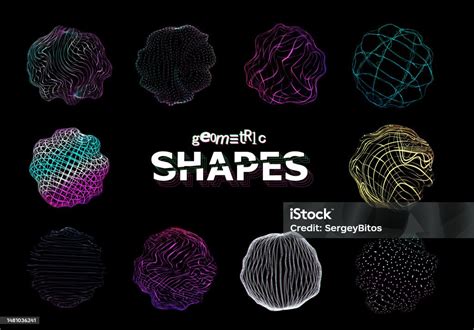 Spheres Retrofuturistic With Glitch Effect And Defect Affects向量圖形及更多