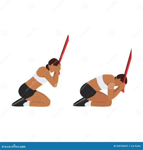 Man Doing Kneeling Wrist Or Forearm Stretch Flat Vector Royalty Free