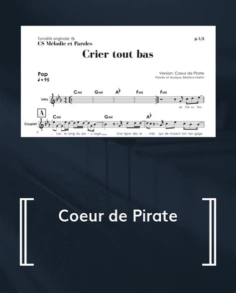 Partition de Crier tout bas Coeur de Pirate Béatrice Martin et al