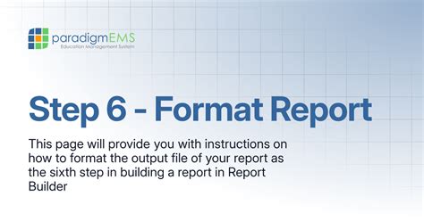 Step Format Report Silverband Documentation