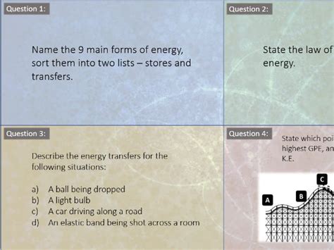 GCSE Physics Energy Revision Lesson Teaching Resources
