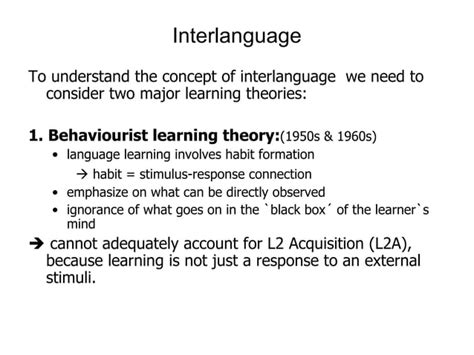Interlanguage Ppt