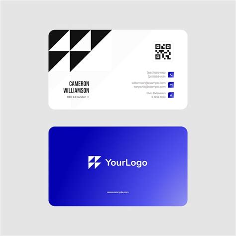 Premium Vector Modern Identity Gradient Blue Design On Id Card With Qr