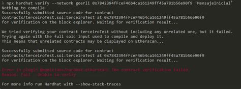 Solidity Hardhat Fail Unable To Verify Etherscan Stack Overflow