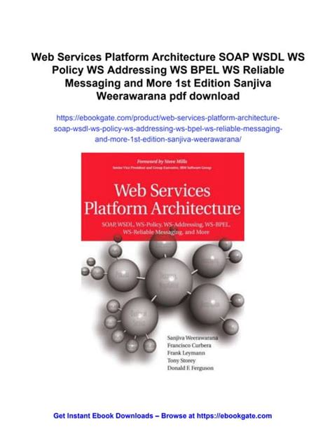 Web Services Platform Architecture Soap Wsdl Ws Policy Ws Addressing Ws