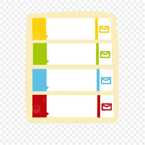 Colorful Envelope Style Classification Table Colorful Envelope Style