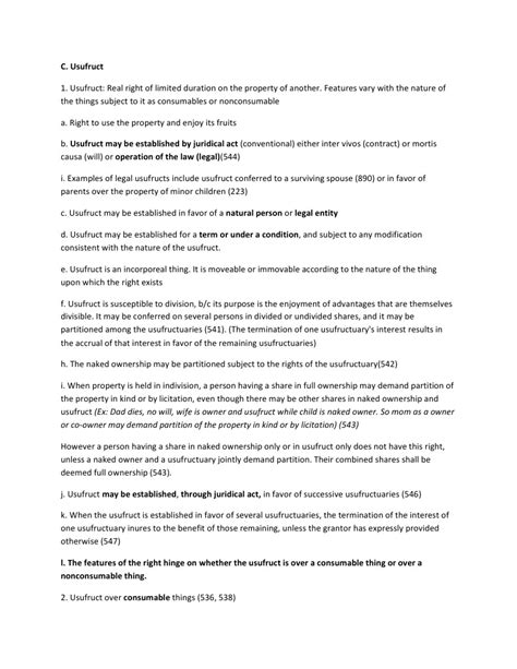 Usufruct Ownership Real Property