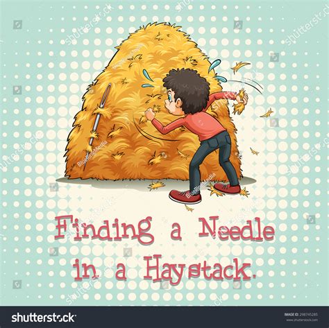 Finding Needle Haystack Stock Vector Royalty Free 298745285