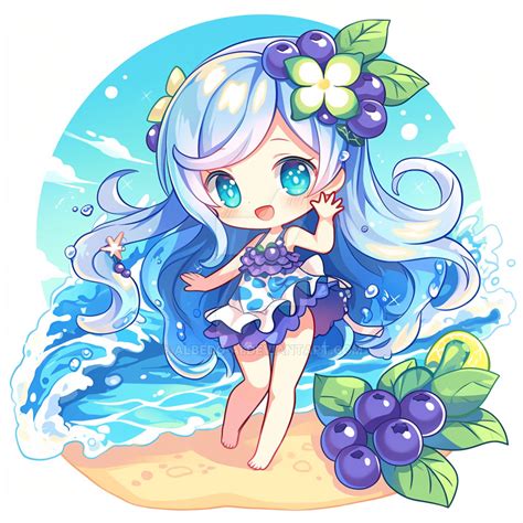 Summer Chibi Blueberry By Albedo Ai On Deviantart