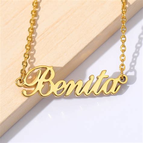Custom Name Necklaces For Women Men Stainless Steel Chain Nameplate