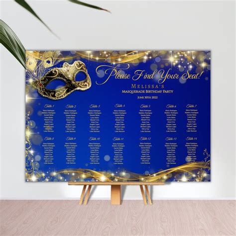 Masquerade Seating Charts Etsy