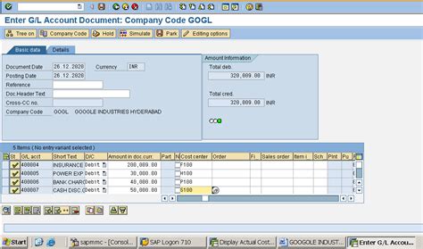 FB50 Post Expenditure Using Cost Center SAP FICO