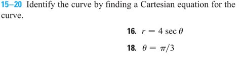 Solved Identify The Curve By Finding A Cartesian Chegg