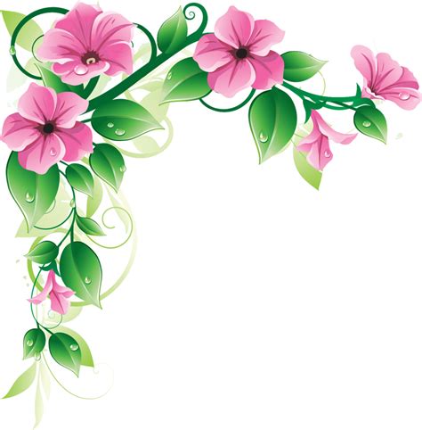 خضراء الحدود الأزهار Png صورة شفافة