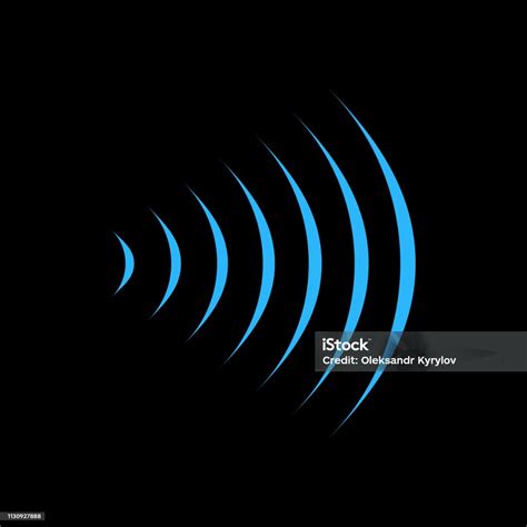 無線 Lan サウンド信号接続サウンド電波のロゴシンボル黒の背景に分離されたベクトルのイラスト つながりのベクターアート素材や画像を多数ご