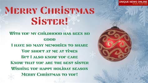 Merry Christmas Wishes For Sister Messages Quotes Greetings For Sister