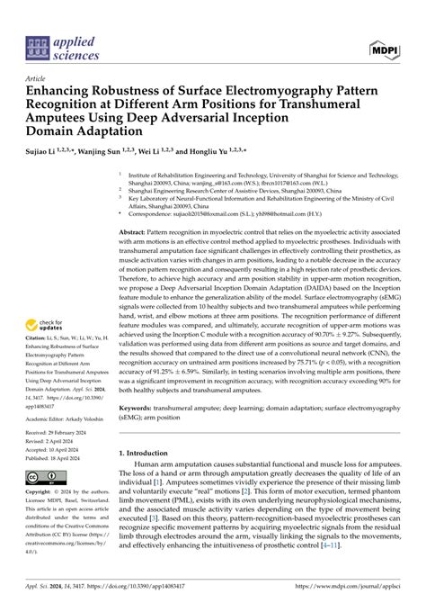 Pdf Enhancing Robustness Of Surface Electromyography Pattern Recognition At Different Arm