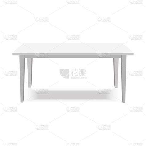 白色背景上逼真的白色桌子。向量