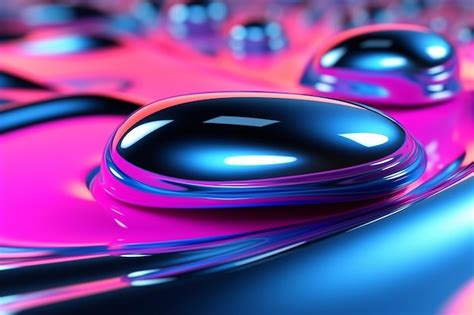 Premium Photo Vibrant Metallic Liquid Mirror With Glossy Neon Pink