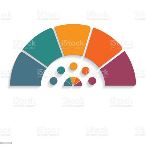 Semicerchio Grafico Modello Per Infografiche Cinque Posizioni Immagini Vettoriali Stock E