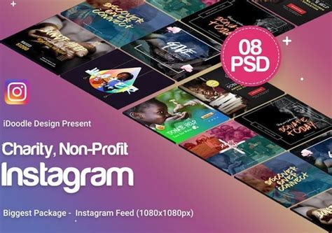 خرید و قیمت طرح لایه باز بنر تبلیغاتی موسسات خیریه Charity Nonprofit Instagram Ads 08 Psd ترب