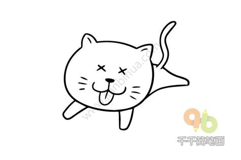淘气的小猫咪简笔画 简笔画图片大全 普车都
