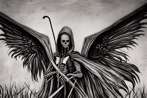 Hooded Grim Reaper Graphic · Creative Fabrica