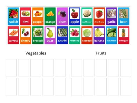Vegetables Vs Fruits Group Sort