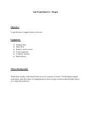 Testing Angular Motion Laws With Torque Apparatus Lab Course Hero