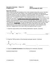 Neumann University Chem 101 Problem Set 4 Course Hero