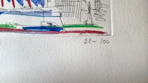 Guus Van Eck Guus Van Eck Ingekleurde Ets Stadsgezicht Verkocht