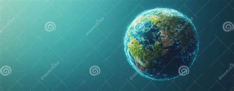 A Blue Abstract Background With A Digital Globe And Network Connections Signifies Worldwide