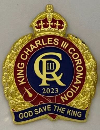 King Charles Iii Coronation Commemorative Enamel Pin Badge British