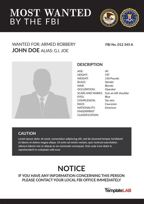 19 Free Wanted Poster Templates Fbi And Old West