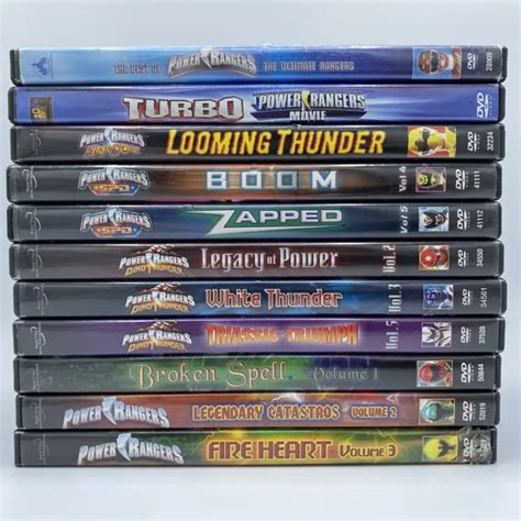11 Mighty Morphin Power Rangers Dvd Lot Turbo Spd Dino Thunder Mystic