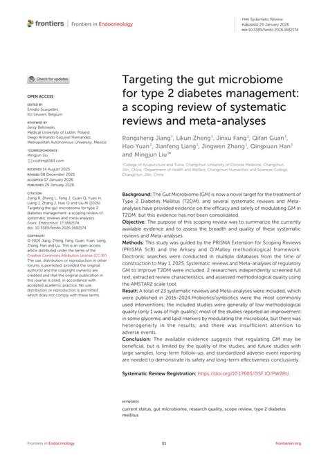 Pdf Targeting The Gut Microbiome For Type 2 Diabetes Management A