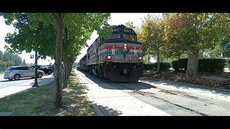 Amtk 281 F40phr Leads Csrm Track Or Treat Excursion Train