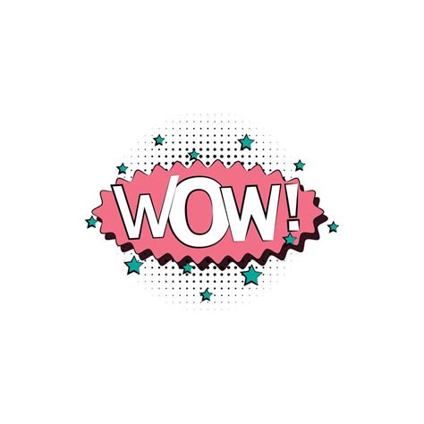 Pop Art Wow Bobble Color Vector Icon 22563917 Vector Art At Vecteezy