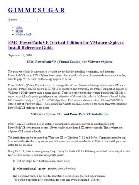emc powerpath ve for vmware sphere install reference pdf command