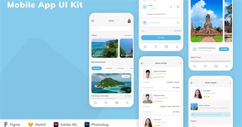 Tour And Travel Mobile App Ui Kit Ux And Ui Kits Ft Trip And Location Envato