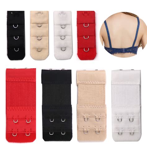 3pcs Bra Extenders Strap Buckle Extension 2 Rows Hooks Clasp Straps