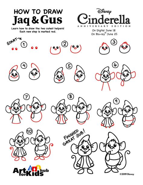 How To Draw Jaq And Gus From Cinderella Mama Likes This