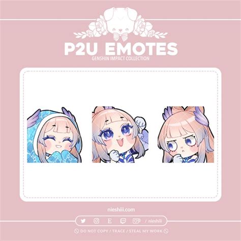 Kokomi Kawaii Emotes Etsy