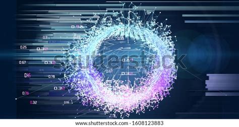 Abstract Futuristic Concept Spherical Algorithm Analysis Stock