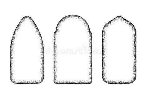 Gothic Church Window Frames Vector Arches Stippled Shapes Silhouettes