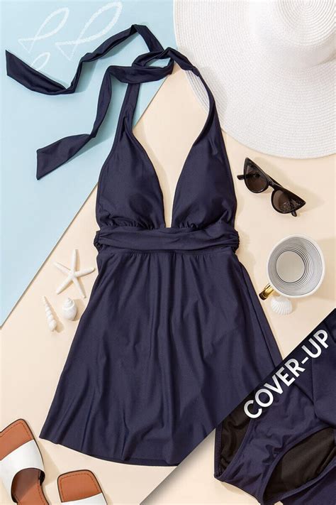 Halter One Piece Swimsuit Dress
