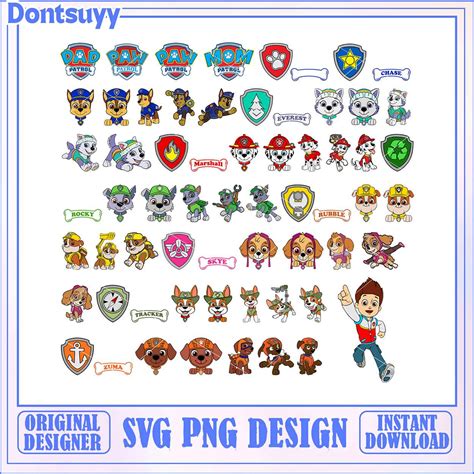 Paw Patrol Characters Cliparts Svg Bundle Paw Patrol Characters Svg